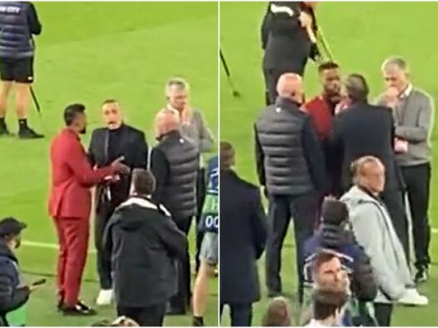 Man Utd hero Evra in 'heated' chat with Man City staff on the pitch ...