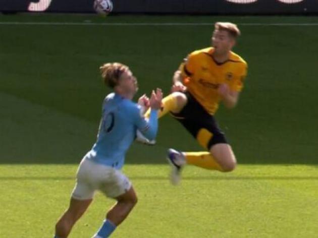Man City star Jack Grealish left with gash as Nathan Collins sent off ...